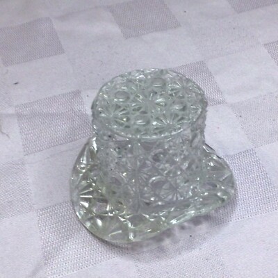 Vintage cut crystal top hat figurine clear sparkle bud vase | eBay