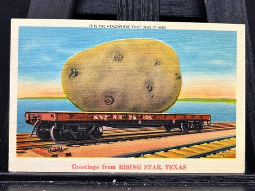 Rising Star, Texas Exaggerated Potato on Railroad Car Postcard TX | eBay