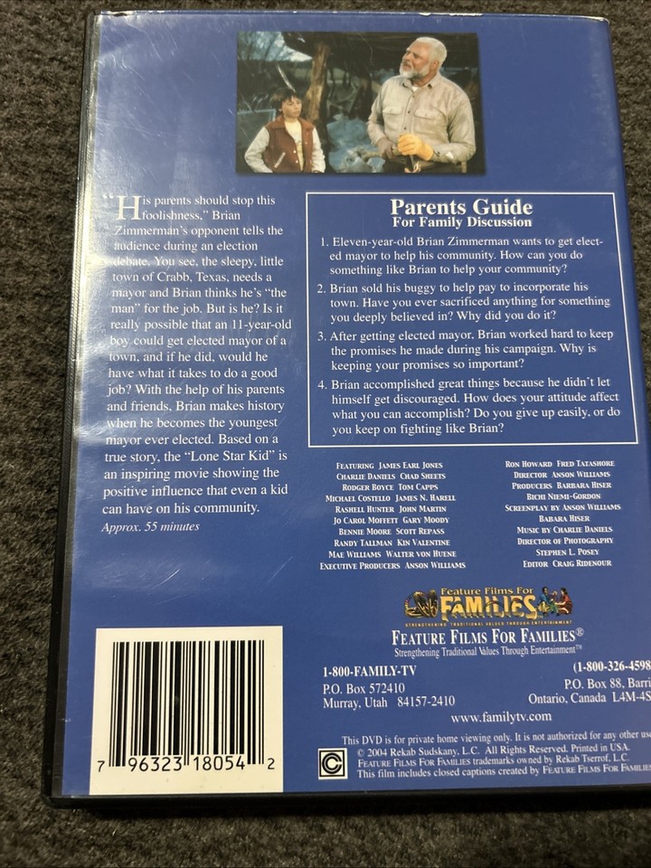 Lone Star Kid (DVD, 2004) James Earl Jones, Charlie Daniels, Chad ...