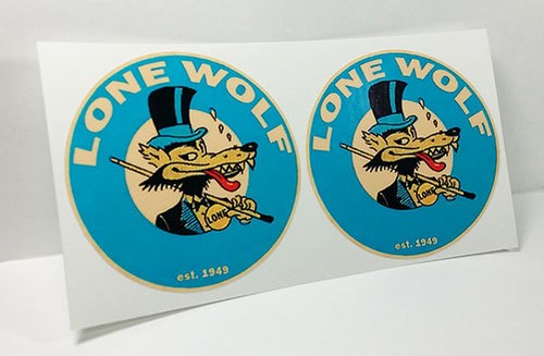 Pair 3" LONE WOLF Vintage Style DECAL, Vinyl STICKER, rat rod, racing ...