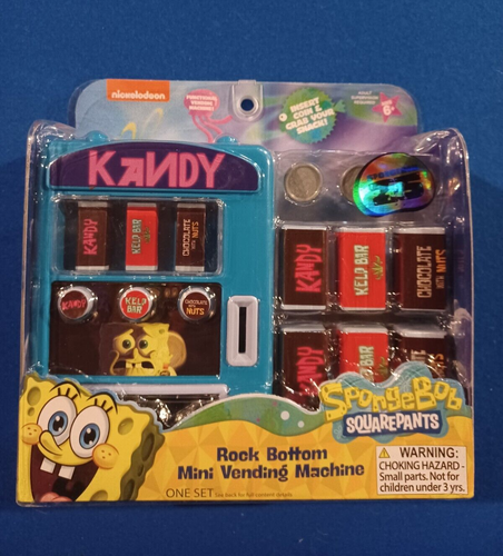 SpongeBob SquarePants Rock Bottom Mini Vending Machine Set 25th ...