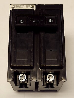 EATON CUTLER HAMMER BAB2015 2 Pole 15 AMP Type BA BAB Circuit Breaker ...