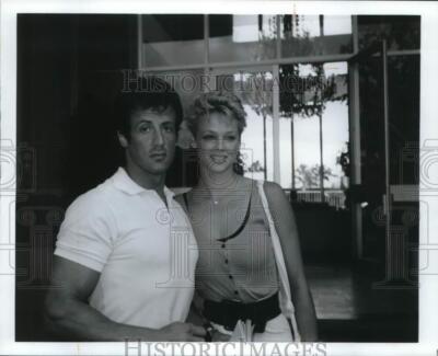 Press Photo Actor Sylvester Stallone and Brigitte Nelson pose ...