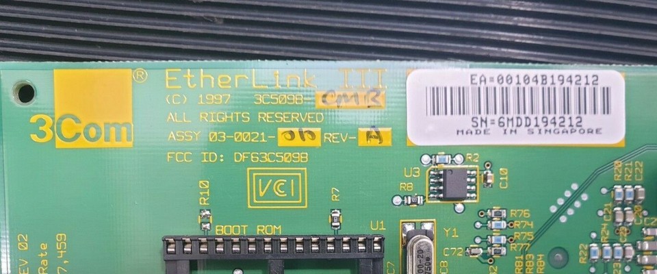 3COM 3C509B-CMB 03-0021-010 REV A EtherLink III Network Card (IN30S1B1) | eBay