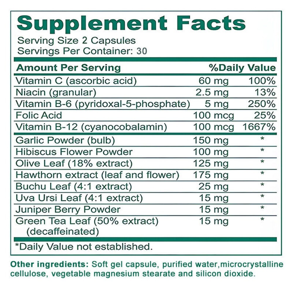 Blood Pressure Support, High BP Supplement with 13 Vitamins & Herbs ...