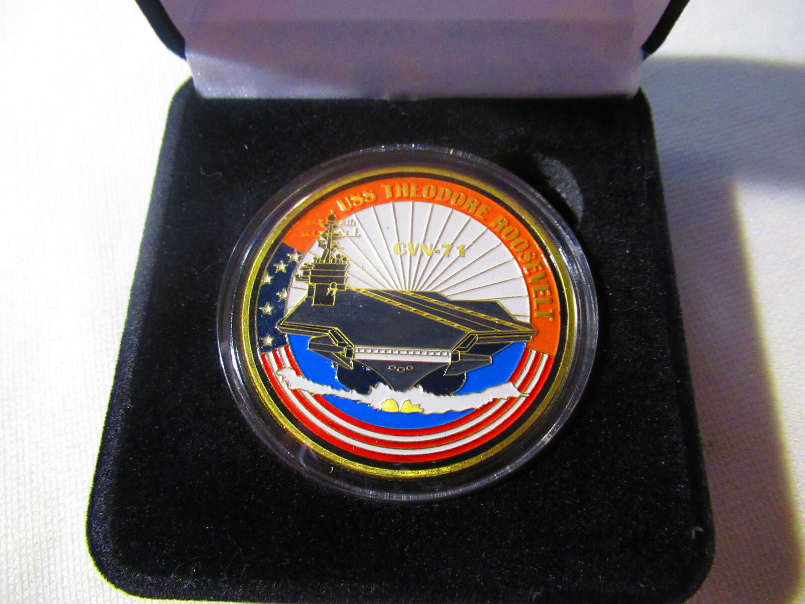 US NAVY- USS THEODORE ROOSEVELT CVN-71 Challenge Coin w/ Presentation ...