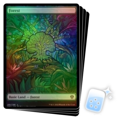 FOIL FOREST (281) (FULL ART) X4 Dominaria United DMU Magic MTG MINT ...