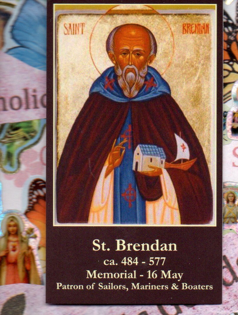 St. Saint Brendan + prayer of (2" x 3 1/2") Heavy Glossy Paperstock ...