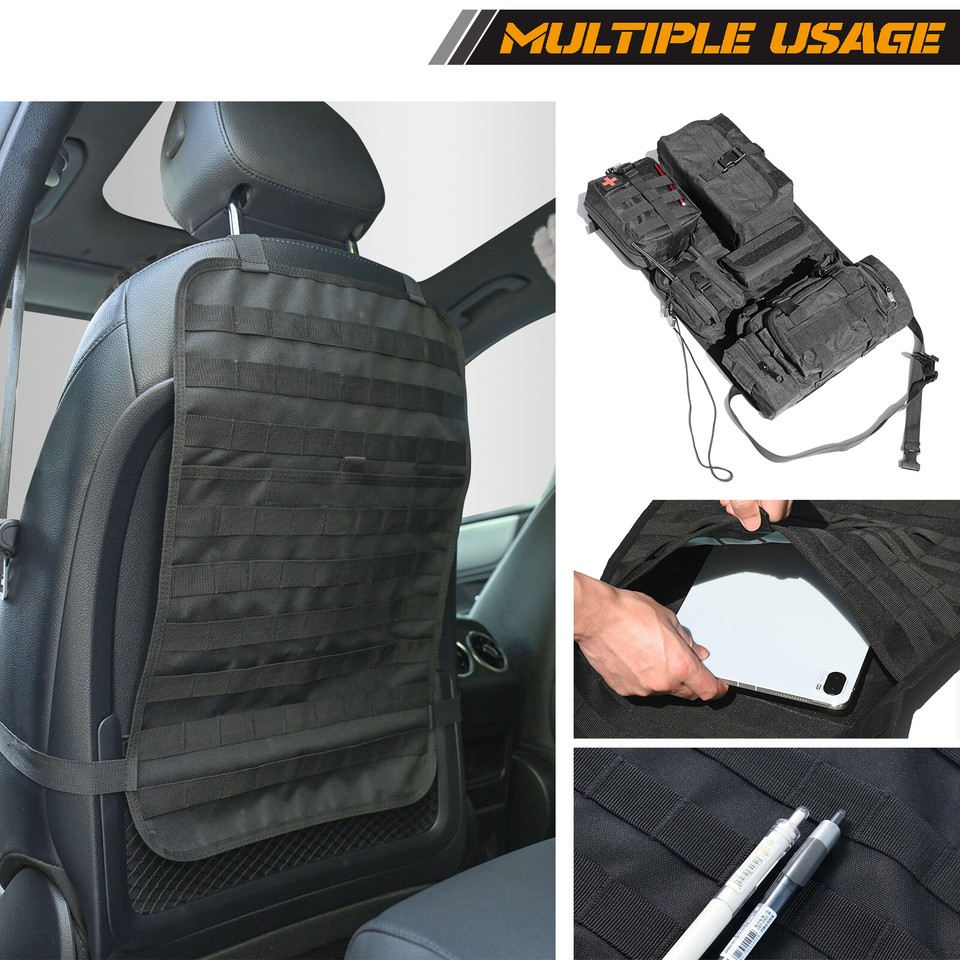 Universal Tactical Vehicle MOLLE Panel Car Seat Back Organizer ...
