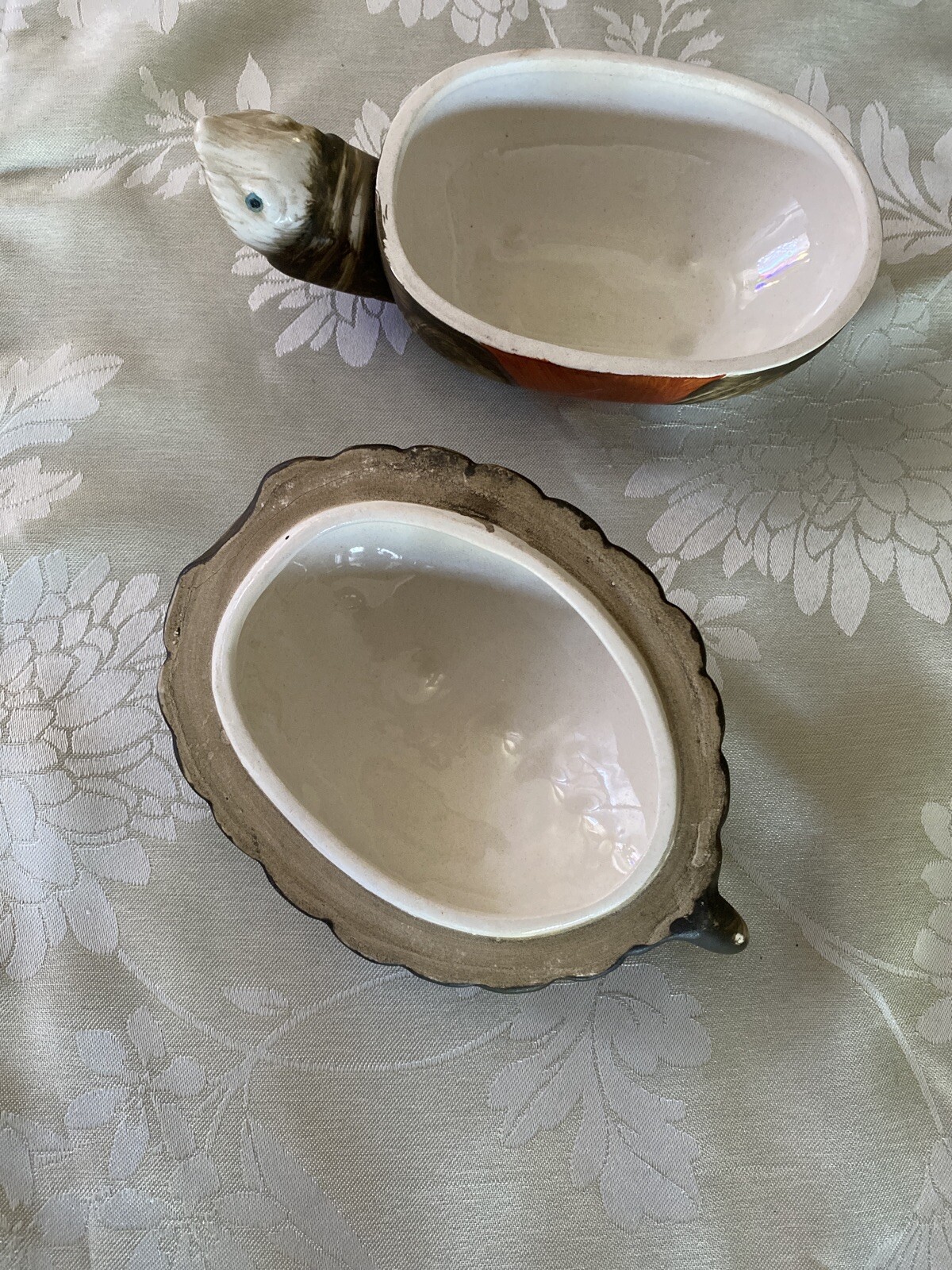 Vintage Large Turtle Trinket Box 8” Porcelain | eBay