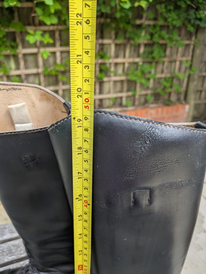 Pair of UK size 7 laced equestrian black leather Emerson Riding Boots ...