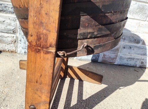 Antique Primitive Favorite Dobson Banded Oak Barrel Churn on Stand | eBay