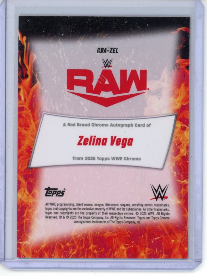 2025 Topps Chrome WWE #RBA-ZEL Zelina Vega Red Brand Autographs Orange ...