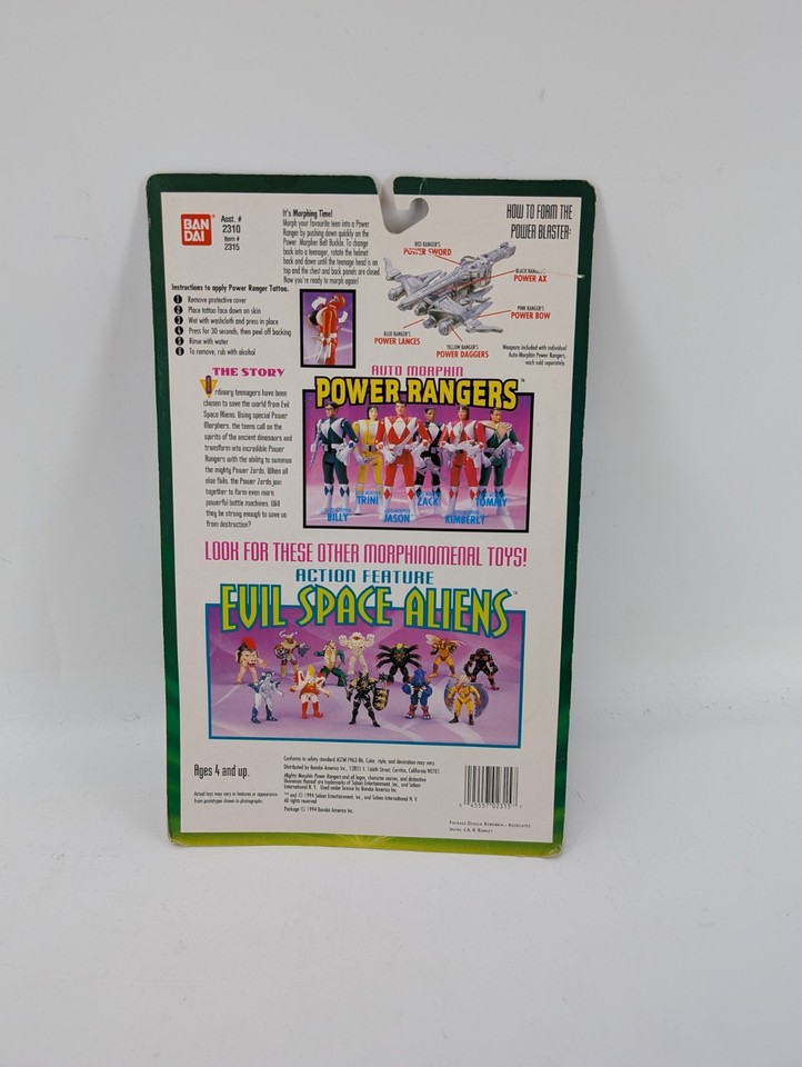 Vintage 1994 Mighty Auto Morphin Power Rangers BILLY Blue Ranger ...