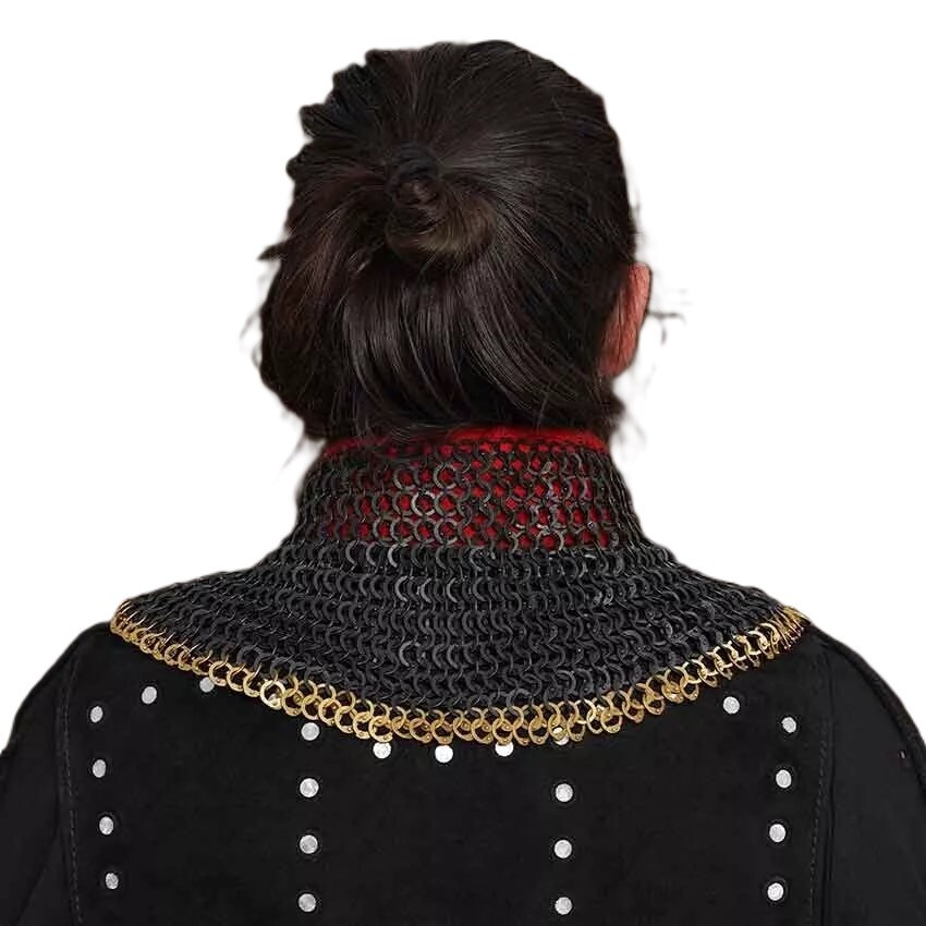 Red Knight Chainmail Standard Medieval Chainmail Hood Flatring Riveted ...