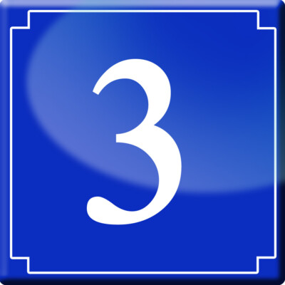 numéro de rue 3 - classique 10x10cm - Sticker/autocollant | eBay