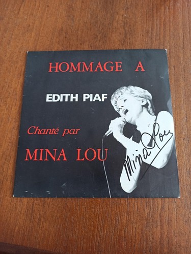 Disque Vinyle 45t mina lou dédicace autographe hommage à Edith Piaf | eBay