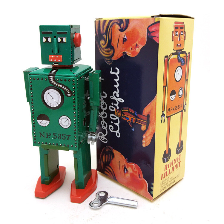 Lilliput Robot Windup Tin Toy LOT Wind-up 1940's Robot Reproduction ...