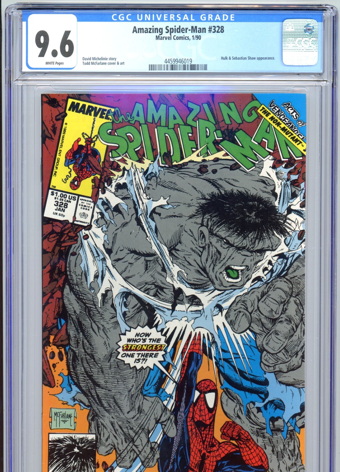 Amazing Spider-Man #328 CGC 9.6 WP Hulk McFarlane Art Marvel Comics ...
