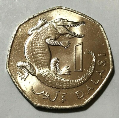 1987 Gambia 1 Dalasi Coin Alligator Crocodile Animal Wildlife | eBay