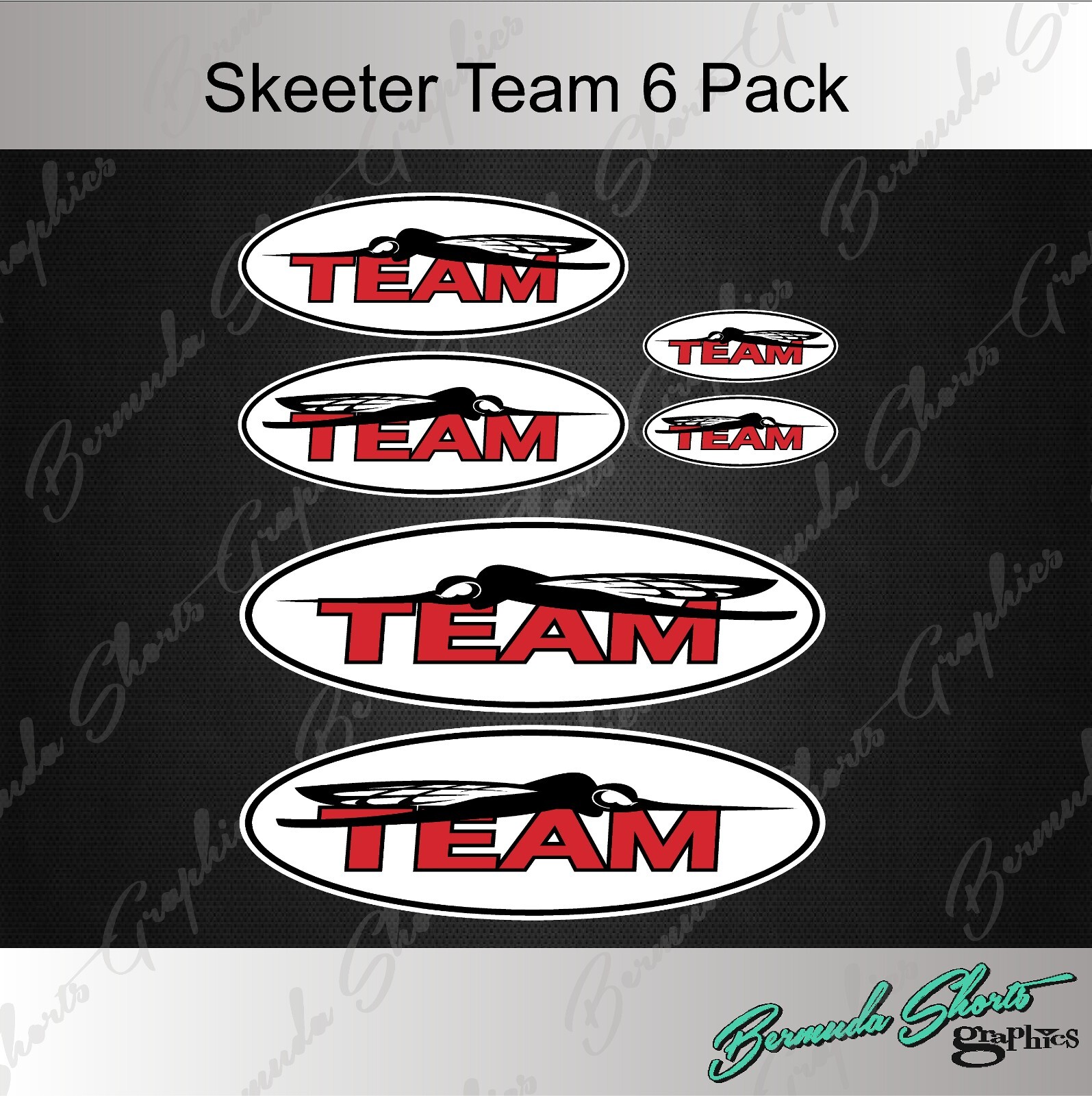 SKEETER Boats TEAM Logo RED / 6 PACK / Vinyl Vehicle Watercraft Graphic ...