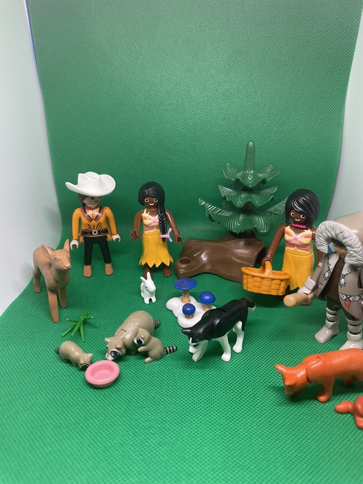 Playmobil Bundle Wild Animals People Indian Cowboy Eskimo Tree Western ...