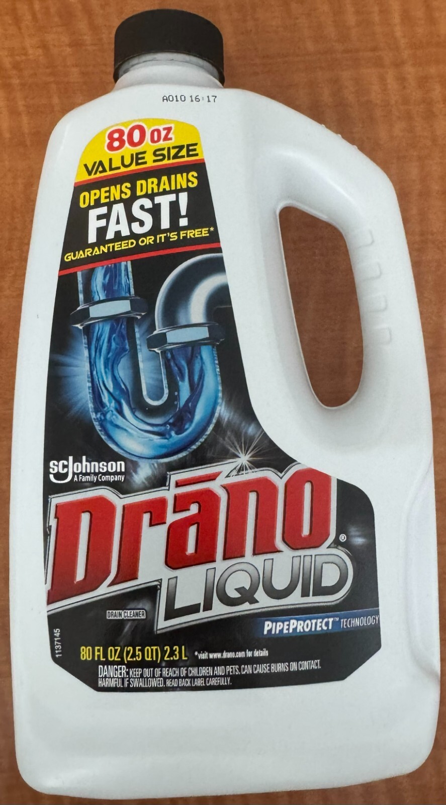 Pack of 4 Drano Liquid Value Size 80 FL OZ (2.5 QT) Each Pipe Protect ...