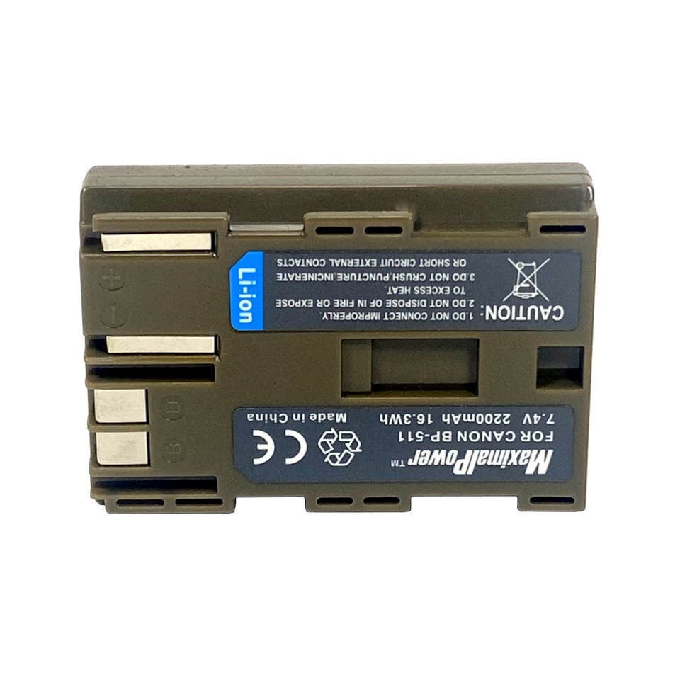 Non-OEM Battery for Canon EOS 20D 30D 300D 40D 50D 5D BP-508 BP511 BP ...