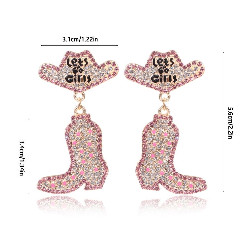 Western Country Boots Hat Dangle Earrings Drop Dangling Earrings Women ...