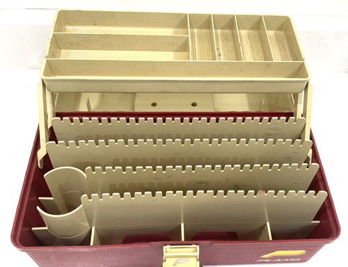 Plano 4901 Spinner Bait Tackle Box Vintage 1985 USA Tray Spinner Bait ...