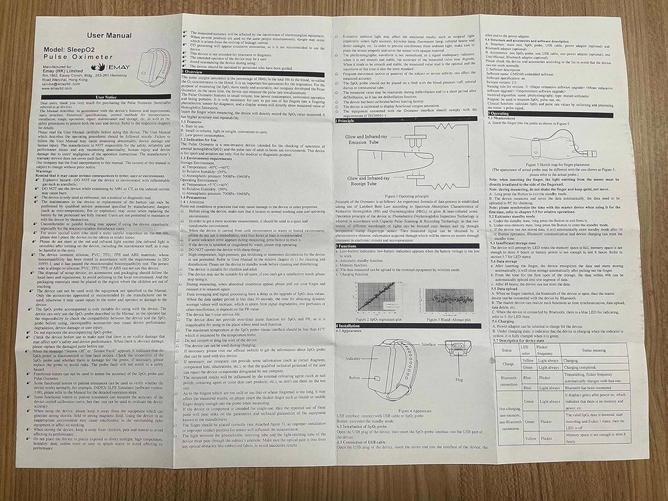 EMAY SleepO2 Wrist Recording Pulse Oximeter Continuous Oxygen Monitor ...