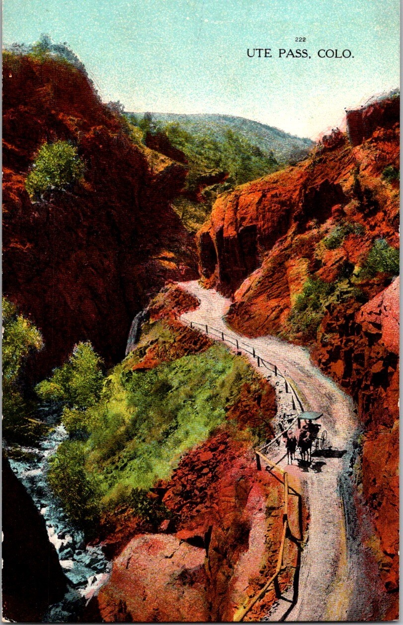 Ute Pass Colorado Horse Drawn Vehicle Vintage Postcard CO Unposted | eBay