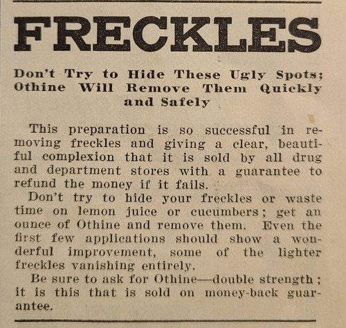 Vintage Print Ad 1926 Othine to Remove Freckles | eBay