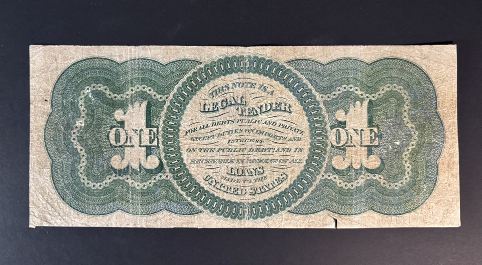 1862 $1 Legal Tender Note – Early U.S. Large Size Type! Excellent Color ...