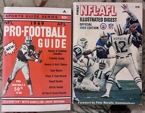 1969 NFL Football Digest Lot – Pro Football Guide & NFL-AFL Illustrated ...