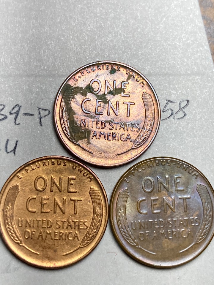 1939-PDS LINCOLN WHEAT CENT SET, ALL "AU" CONDITION, #58 | eBay