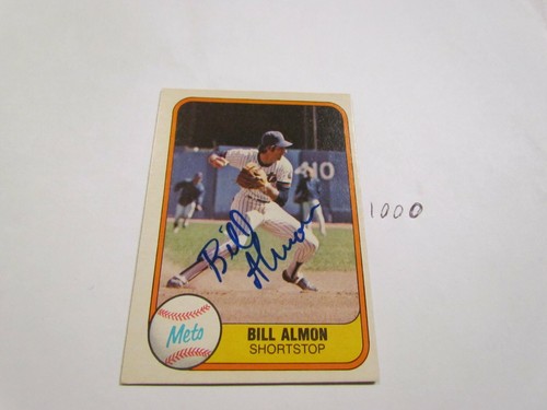 Bill Almon Autographed Fleer 1981 Baseball Card | eBay