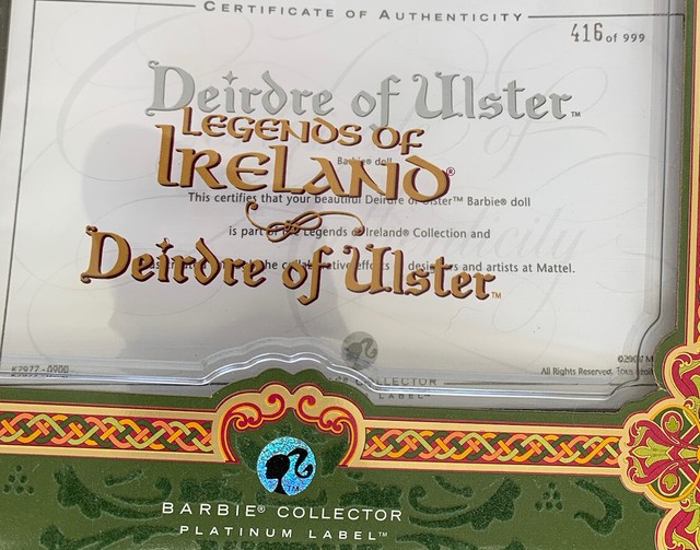 Mattel Legends of Ireland Deirdre of Ulster Barbie Doll K7977 Platinum NRFB for sale online | eBay