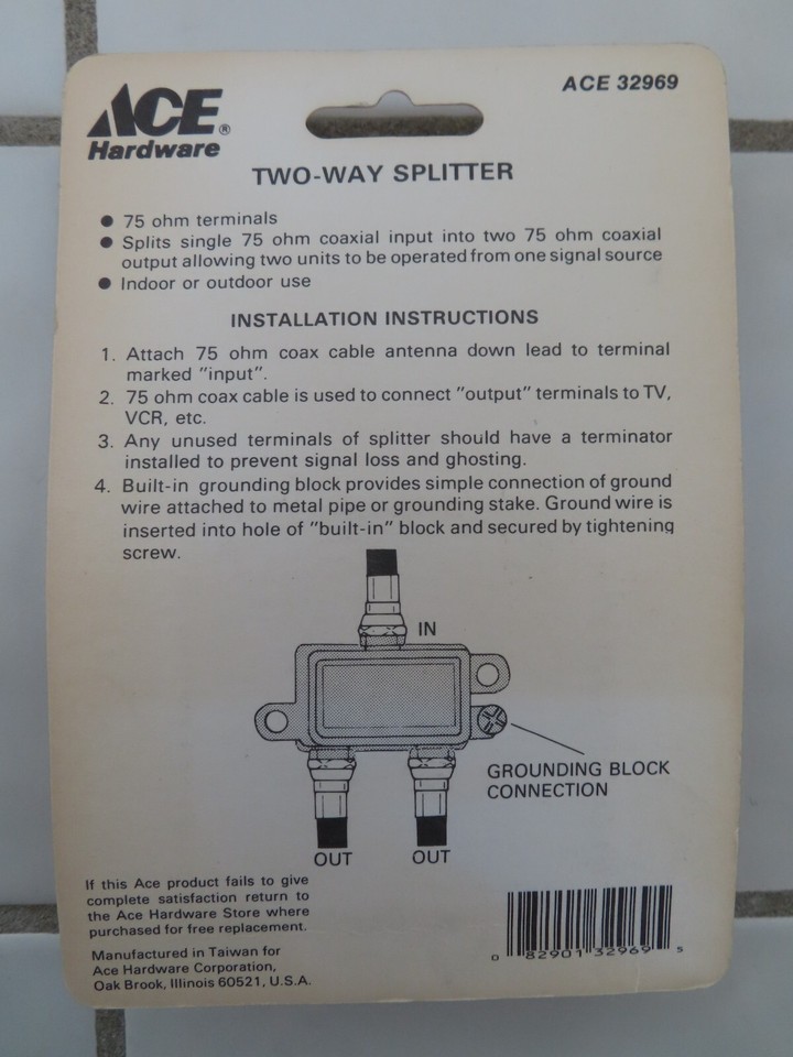 Cable, Audio & Video Hookup Kit - Cable Splitter & Plate - New In ...