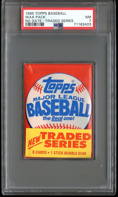 1985 Topps Baseball Wax Pack Traded Series No Date PSA 7 Extremely Rare ...