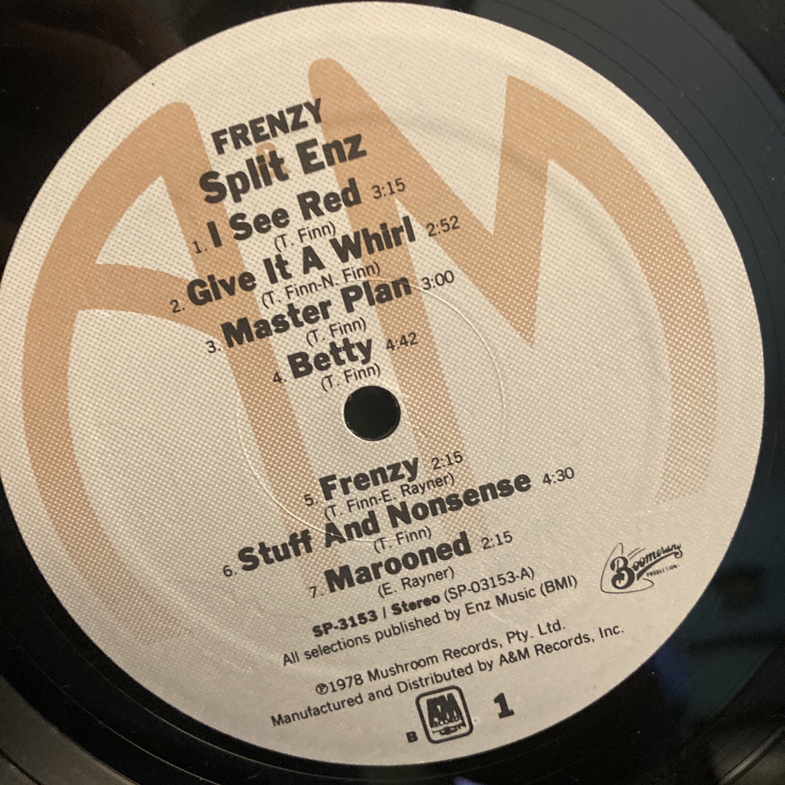 SPLIT ENZ Frenzy ROCK NEW WAVE LP ORIGINAL 1981 A&M SP-315 | eBay