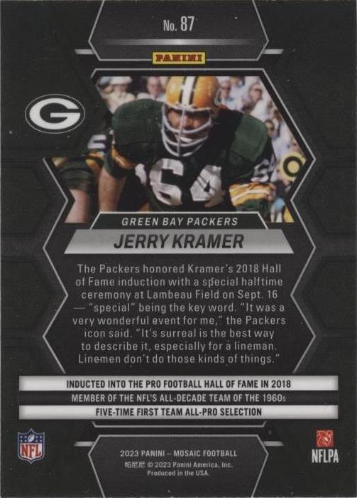 2023 Panini Mosaic Jerry Kramer #87 for sale | eBay