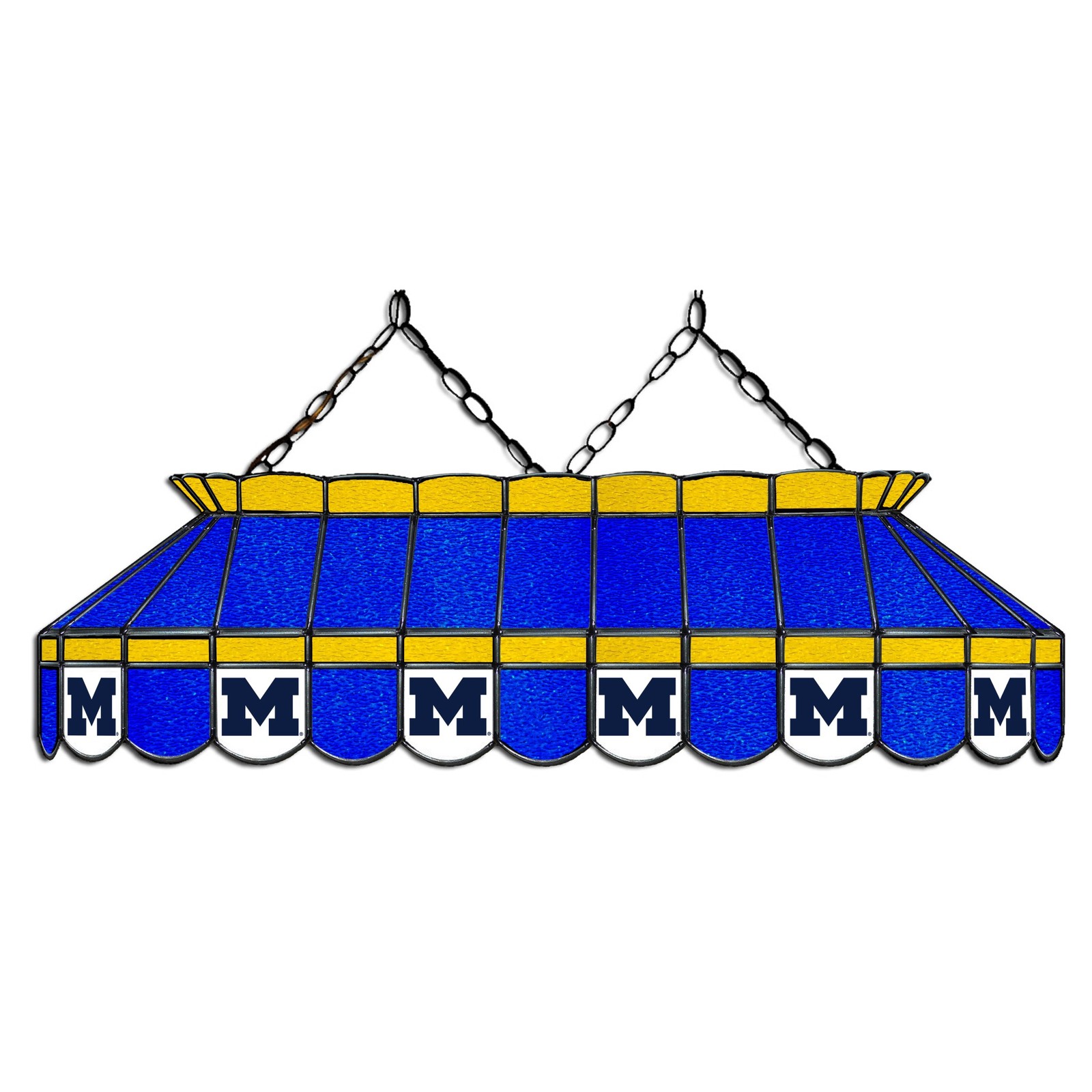 NCAA MICHIGAN WOLVERINES 40" Stained Glass Pool Table Light-NIB-Made in ...