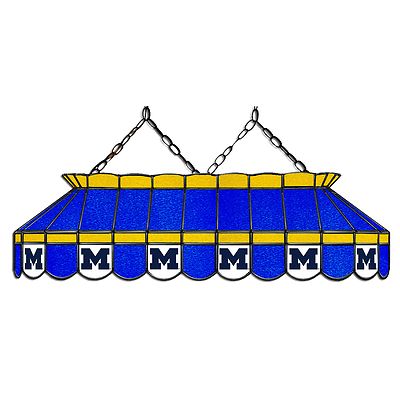 NCAA MICHIGAN WOLVERINES 40" Stained Glass Pool Table Light-NIB-Made in ...