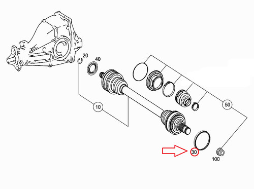 NEW MB C-CLASS W203 REAR DRIVESHAFT OUTER ABS IMPULSE RING ...