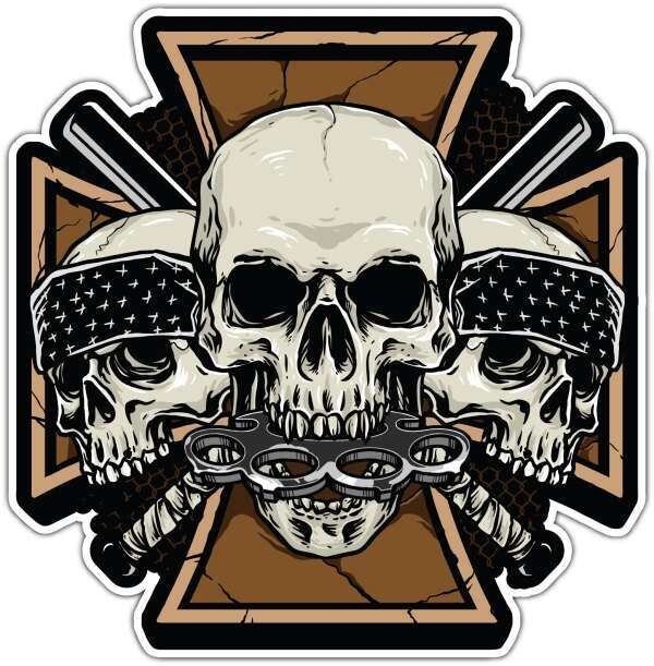 Gang Skulls Skull Mafia Gangster Car Bumper Window Sticker Decal 4.6 ...
