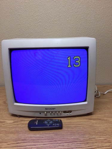 Vintage 2002 Sharp 13N-M150B 13" CRT TV Retro Gaming Television White ...