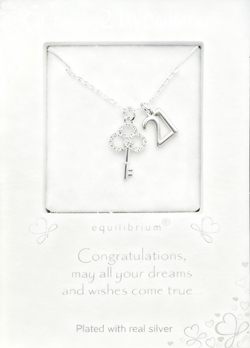 Equilibrium 21st Birthday Keepsake Key Silver Plated Necklace Gift ...