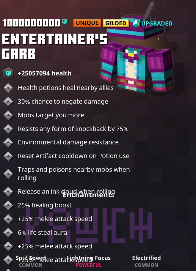 Minecraft Dungeons - Entertainer's Garb Unique Gilded (Xbox)(PS4 ...