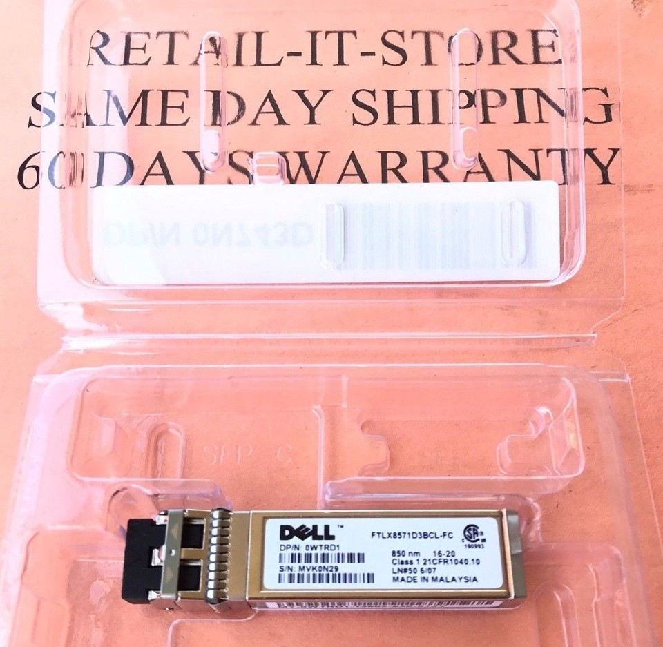 10x Dell 10GE SFP-10G-SR 850nm SR MMF For Dell PowerEdge R820 Servers w ...